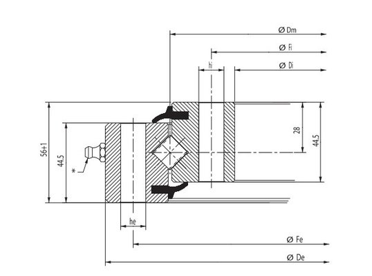 RKS.160.16.1204 cross roller slewing bearings without gear for packing machine supplier