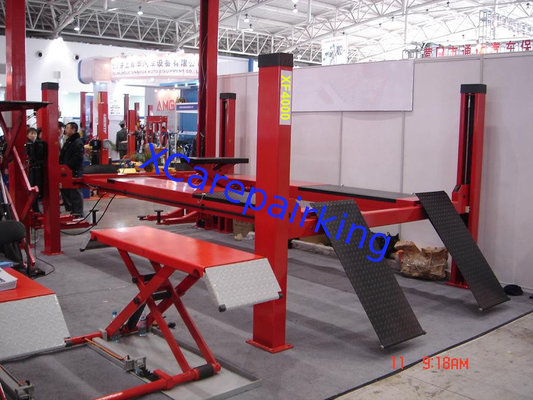 New design 4T four post lift manual lock release 4 post car lift for sale supplier