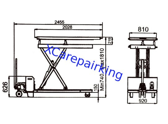Hot Sale EV Battery Lift New Design Eelectric Vehicle Battery Lifter 1500kgs/ 1800lbs supplier