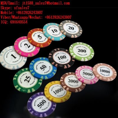 XF MONTE CARLO Standard Casino Chips For Poker Games In Poker Club