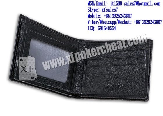 XF Black Short Wallet Camera To Scan Invisible Bar-Codes Marked Playing Cards For Poker Analyzers