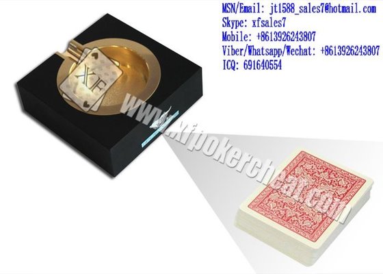 XF Black Plastic Ashtray Double Camera For Invisible Bar-Codes Marked Playing Cards