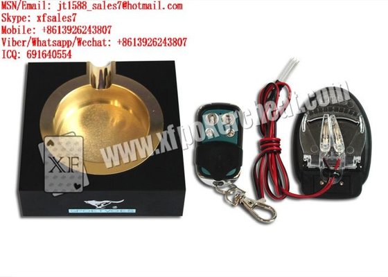 XF Black Plastic Ashtray Double Camera For Invisible Bar-Codes Marked Playing Cards