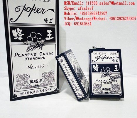 XF QUEEN BEE No.3016 Poker Playing Cards Standard With Invisible Ink Markings For UV Contact Lenses And Poker Predic