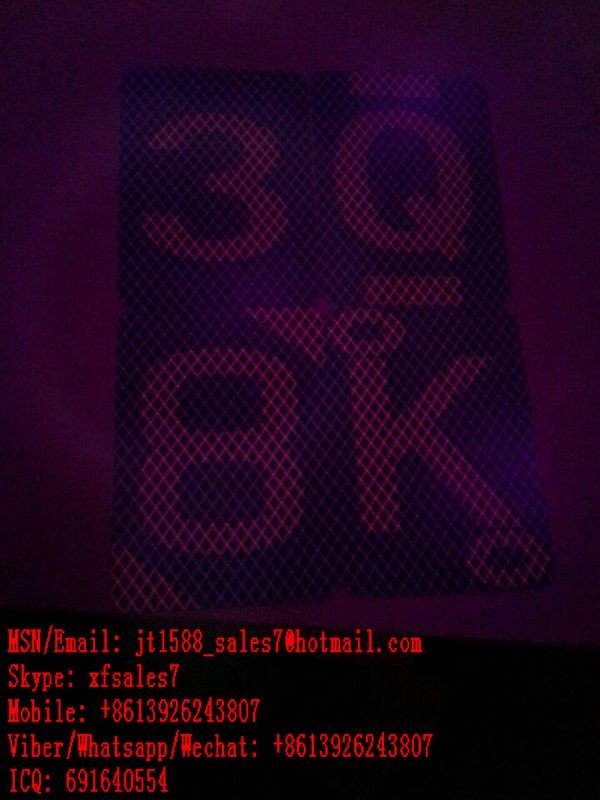 XF Texas Hold’em Plastic Playing Cards With Invisible Ink Markings To Be Seen By UV