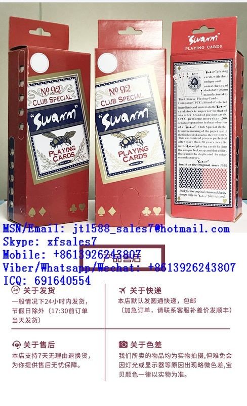 XF No.92 Club Special Swarm Playing Cards With Invisible Ink Markings For Lenses Or Poker Analyzer