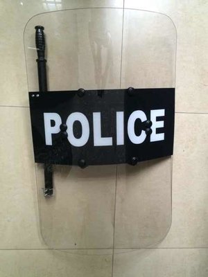 Double handles Police Anti Riot Shield with baton holder and cup supplier