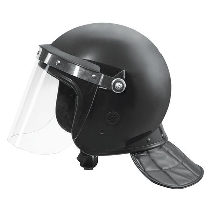 Police compact resistant and anti  riot helmet for safty protection with 2-3 flat  visor supplier