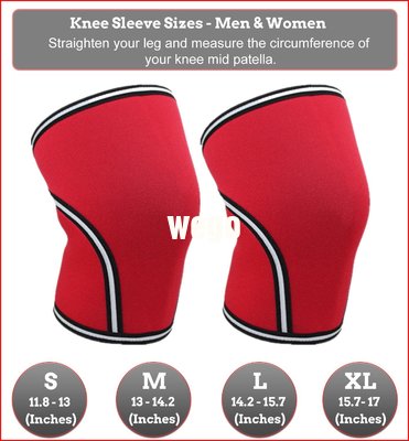 RED Powerlifting Knee Wraps Knee Sleeves Compression Wrap Knee Sleeves (1Pair)