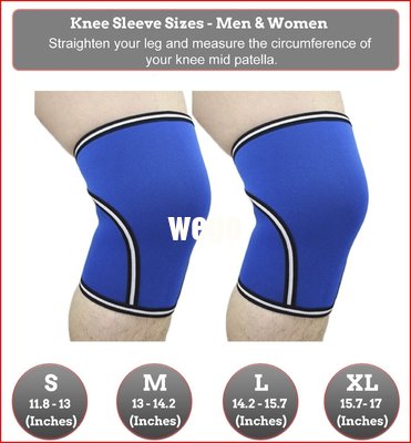 BLUE Knee Sleeves Compression and Support for Power lifting Weightlifting Crossfit