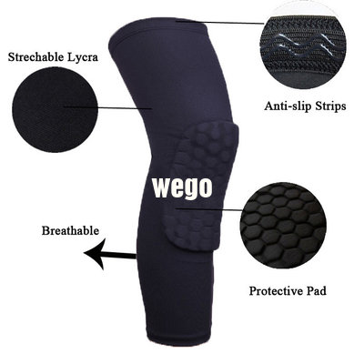 Practical Honeycomb Pad Crashproof Basketball Protect Gear Long Leg Knee Sleeve