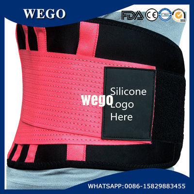 WG-LS005 Red Neoprene Back Brace for Men/Women -Pink Lumbar Support for Lower Back Pain