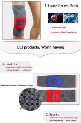 Compression Full Knee Support Brace Sleeve Silicone Padded Pain Relief Gym Sport