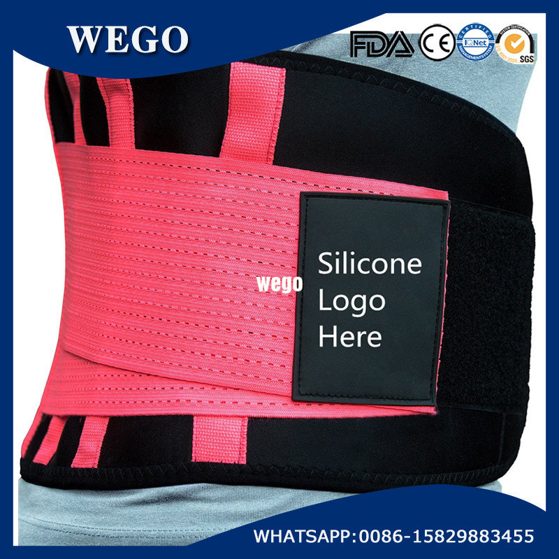 WG-LS005 Red Neoprene Back Brace for Men/Women -Pink Lumbar Support for Lower Back Pain