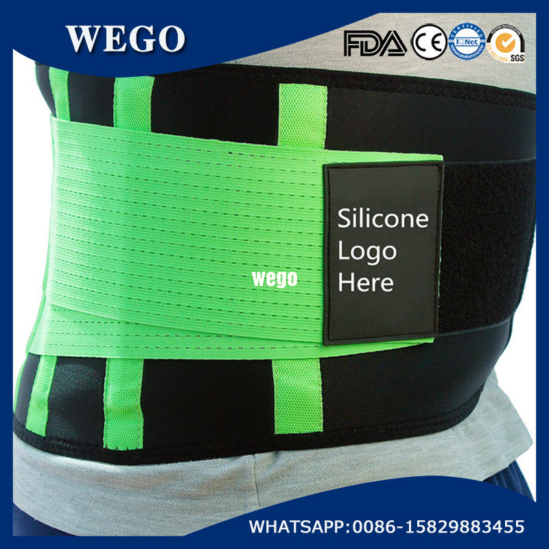WG-LS004 Green Neoprene Adjustable Green Waist Trimmer Belt Body Shaper Back Brace