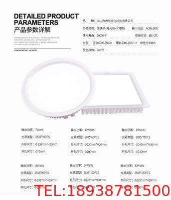 2018 hot sale energy saving 3W 6w 12W  15W 18W  30W 24 W   round shape slim surface mounted round led panel