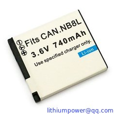 China 1050mah 3.7V li-polymer battery for CANON NB-8L supplier