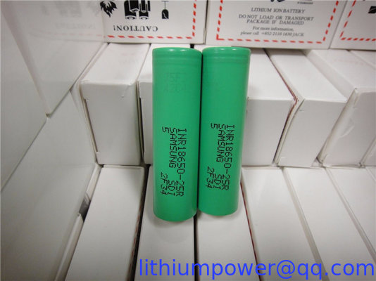 korea Samsung  25R  original cylindrical 18650  lithium battery 20A for medical lighting supplier