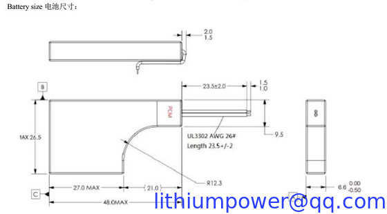 Flexible lithium polymer battery Custom-made Curved/Special Shaped 3.7V 101030 Li-Polymer battery supplier