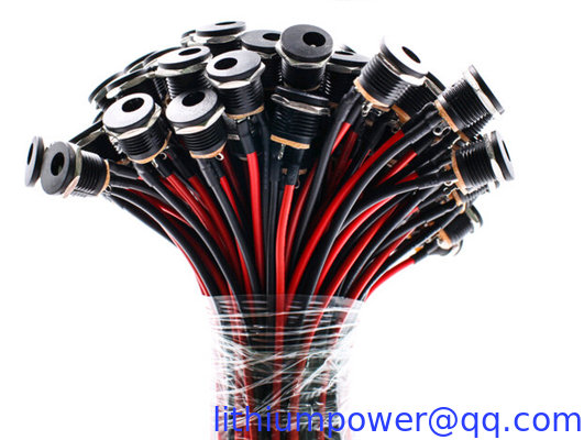 Waterproof 3 Pin 2.1mm x 5.5mm DC Jack with Back Screw Ring DC5521/5525/35135 Female Socket with Wire supplier
