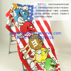 China 85*160cm（33''*63''）American M&M's Cotton Reactive Print Bath Towel Beach Towel Large Sheet supplier