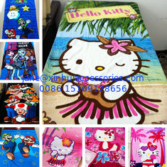 China 100% cotton velour custom design reactive printed beach towel supplier