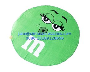 China Round Circle Beach Towel 100% cotton yarn dyed and front side reactive print Beach towel supplier