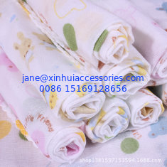 China Small Square baby muslin cloths Baby cotton double gauze cartoons handkerchief towel supplier