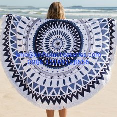 China Round Circle Beach Towel Microfiber Round Printed Tassel Beach Towel Cheap Beach Towel supplier