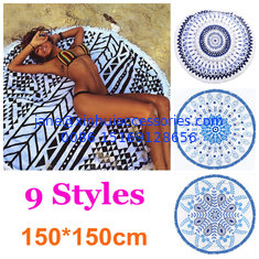 China Stock Round Beach Towel with tassel wholesale round beach towel custom design custom size supplier