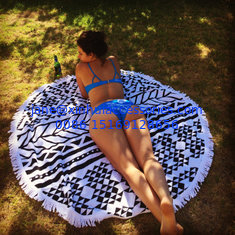China Summer Beach Towel Round Beach Towel with tassel wholesale round beach towel large adult supplier