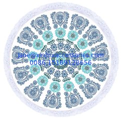 China Small Quantity custom size custom design round beach towel brand summer large round towel supplier