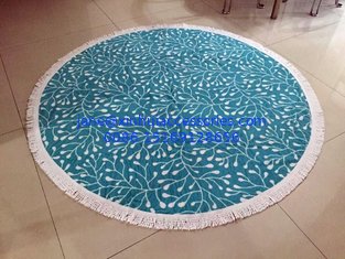China Microfiber custom printed round beach towels with tassel for Australia supplier