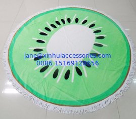 China New custom watermelon design summer round beach towel circle beach towel customize towel supplier