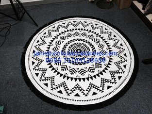 China black tassel round beach towel custom print beach towel hot sell large round beach towel supplier