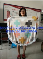 China custom children blanket round 100CM small children round beach towel children beach towel supplier