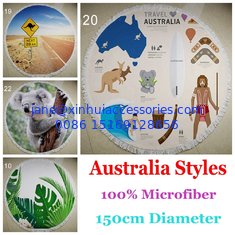 China No MOQ 1PC Customer Print 150CM Microfiber Beach Towel Round supplier