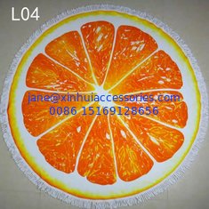 China Stock Microfibre Roundie Towels  Mix Design Various Color No MOQ Custom Print Round Beach Towels supplier