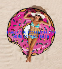 China Cheap Price Low MOQ custom design print  $5 per piece round donut beach towel supplier