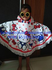 China Factory Small MOQ custom print lovely cartoon kids towel poncho beach towel poncho supplier