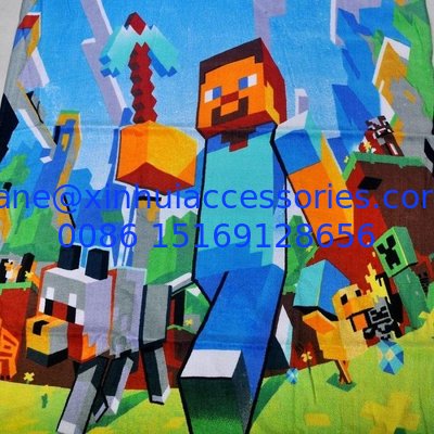 70*140cm 100% Cotton Minecraft Bath Towel Beach Towel Swimming Towel supplier