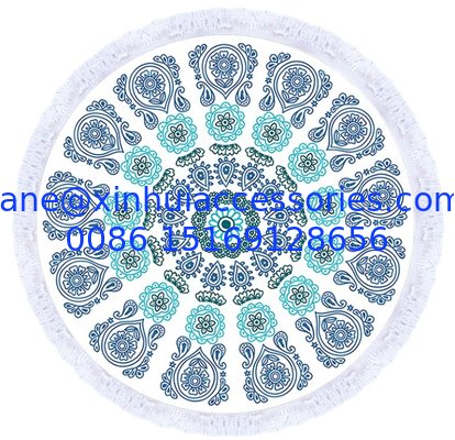 Small Quantity custom size custom design round beach towel brand summer large round towel supplier