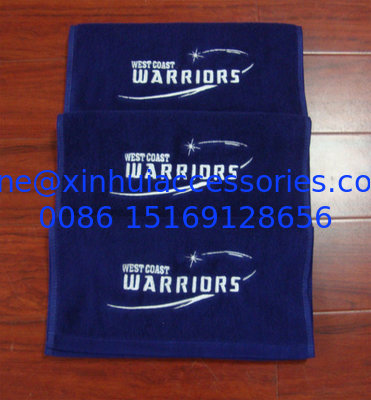 100% cotton Small MOQ blue color gym/sport/golf towel with custom brand logo supplier