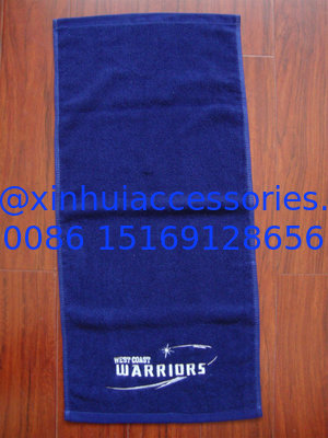 100% cotton Small MOQ blue color gym/sport/golf towel with custom brand logo supplier