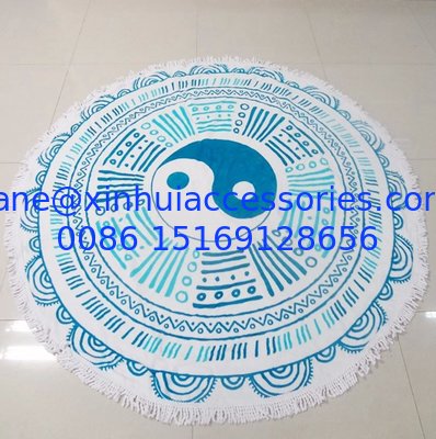 Factory custom your own design summer round beach towel circle beach towel customize towel supplier