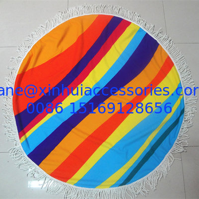 Factory custom your own design summer round beach towel circle beach towel customize towel supplier