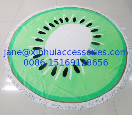 New custom watermelon design summer round beach towel circle beach towel customize towel supplier
