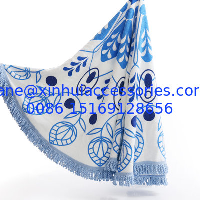 round beach towel stocks without MOQ low price wholesale round beach towels supplier