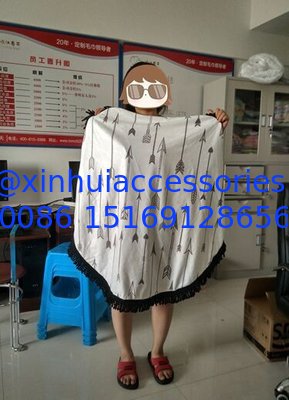 custom children blanket round 100CM small children round beach towel children beach towel supplier