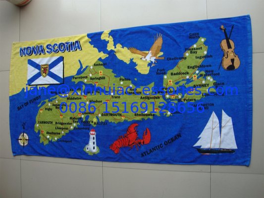 100% cotton velour custom design reactive printing beach towels for adult and children supplier